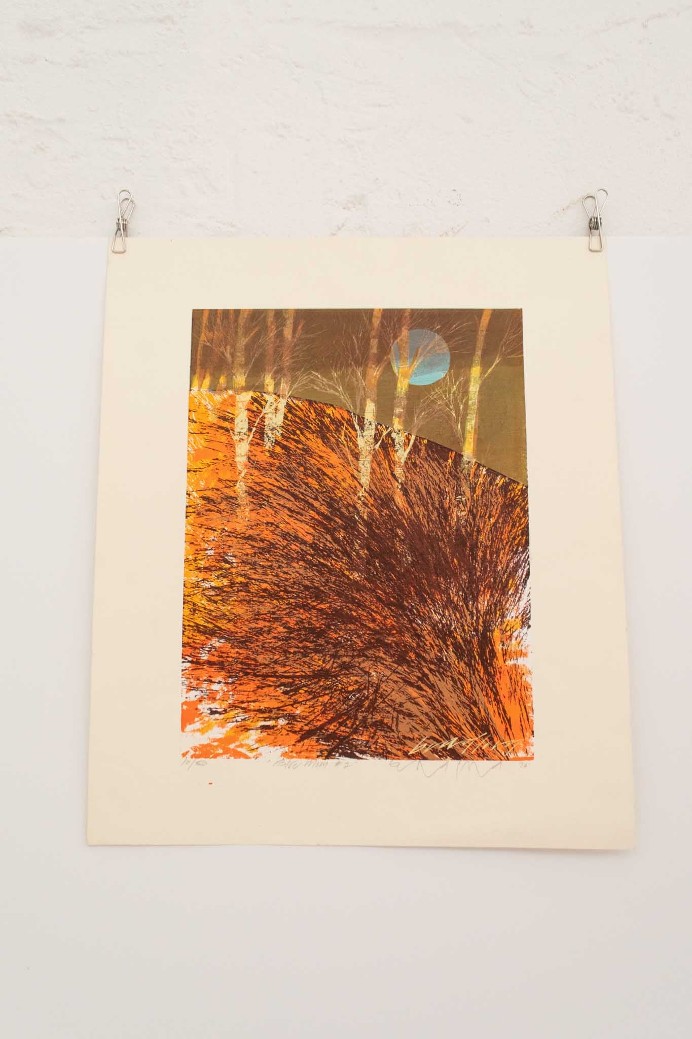 Howard Bradford Blue Moon #2 Serigraph 1976 Print – renewfinds